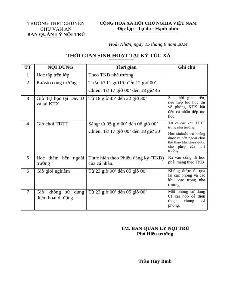 8. Giờ giấc thực hiện KTX | PDF