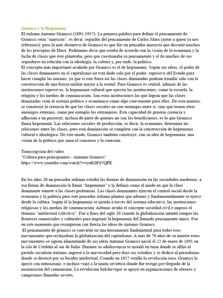 Gramsci Poder y Hegemon-A | PDF