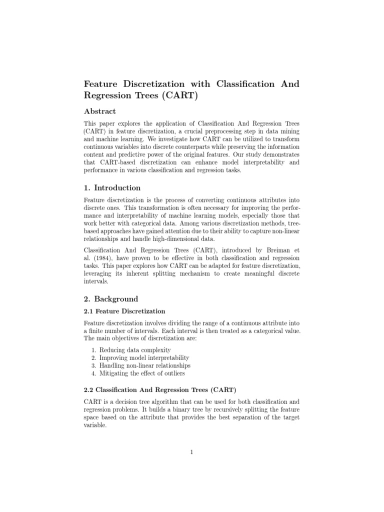 Feature Discretization Cart Journal | PDF | Statistical Classification ...