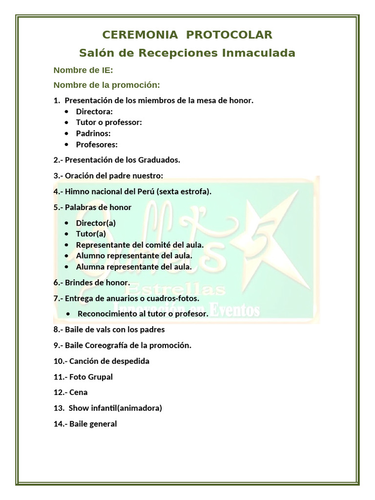 Modelo Ceremonia Protocolar | PDF
