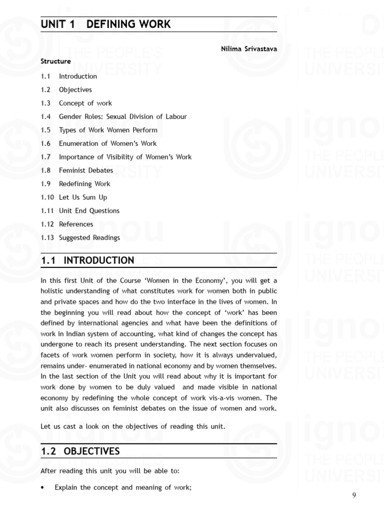 Unit-1 Defining Work | PDF