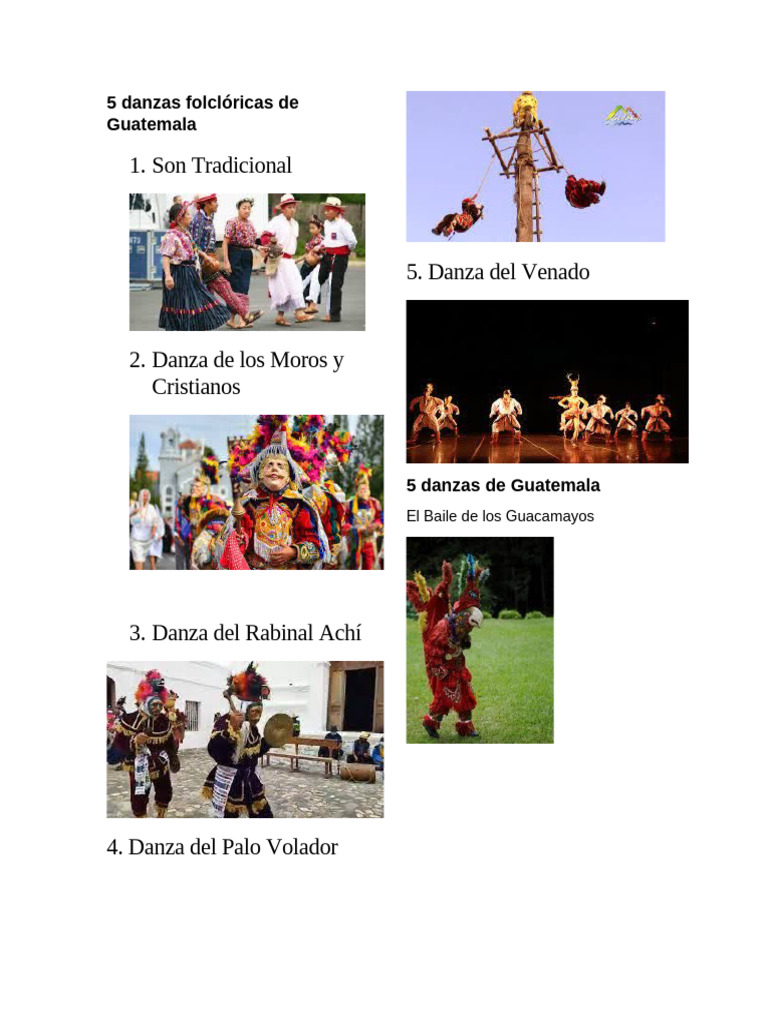 5 Danzas Folkloricas de Guatemala 5 Bailes | PDF