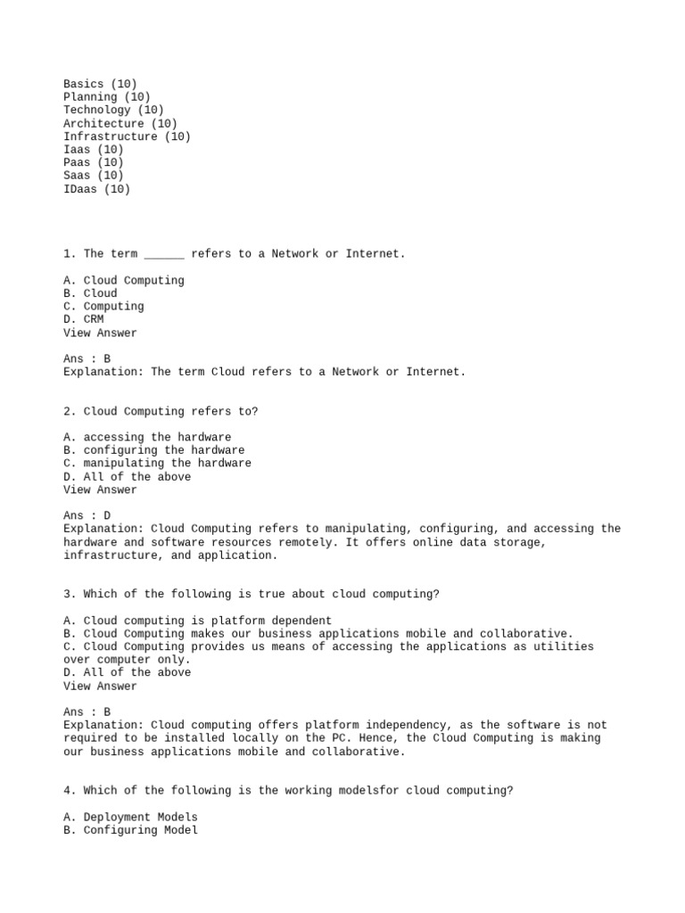 Cloud Computing Question Bank | PDF