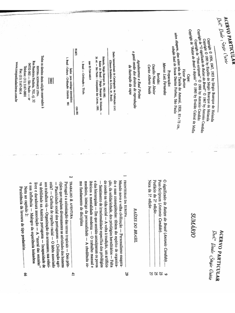 Capítulo 4 Raizes Do Brasil Pdf