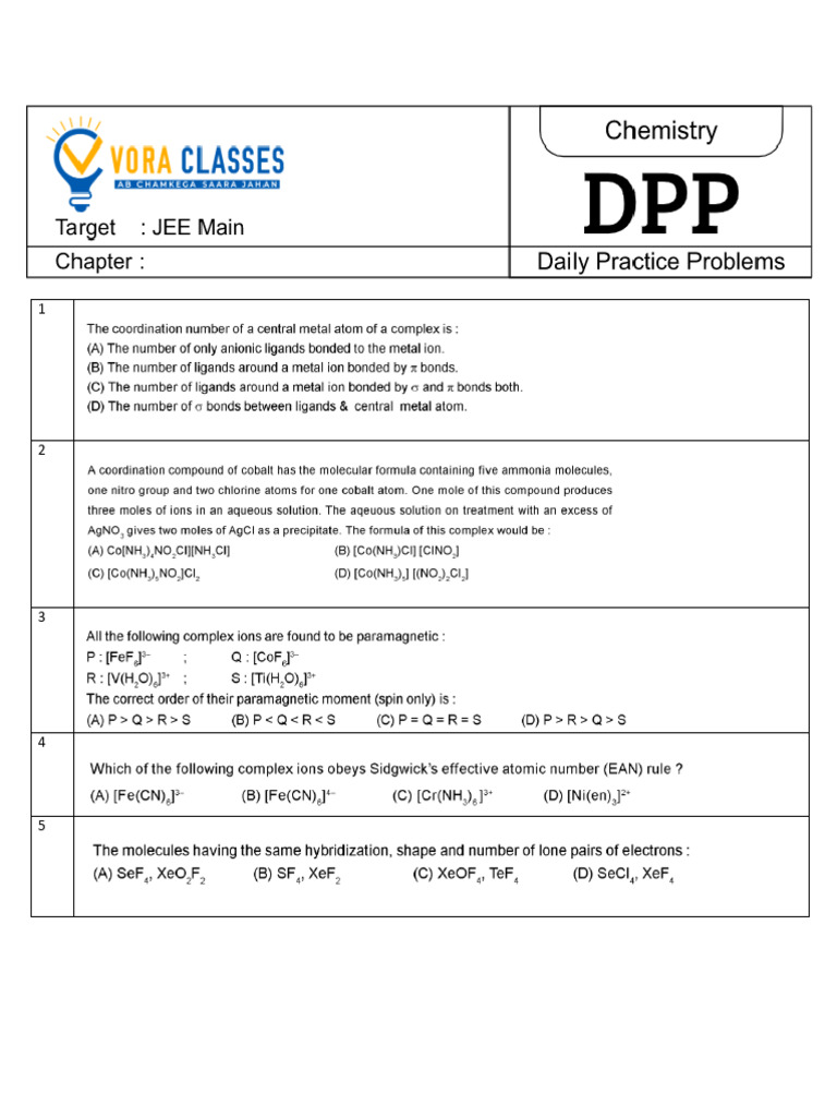 Cordination DPP | PDF