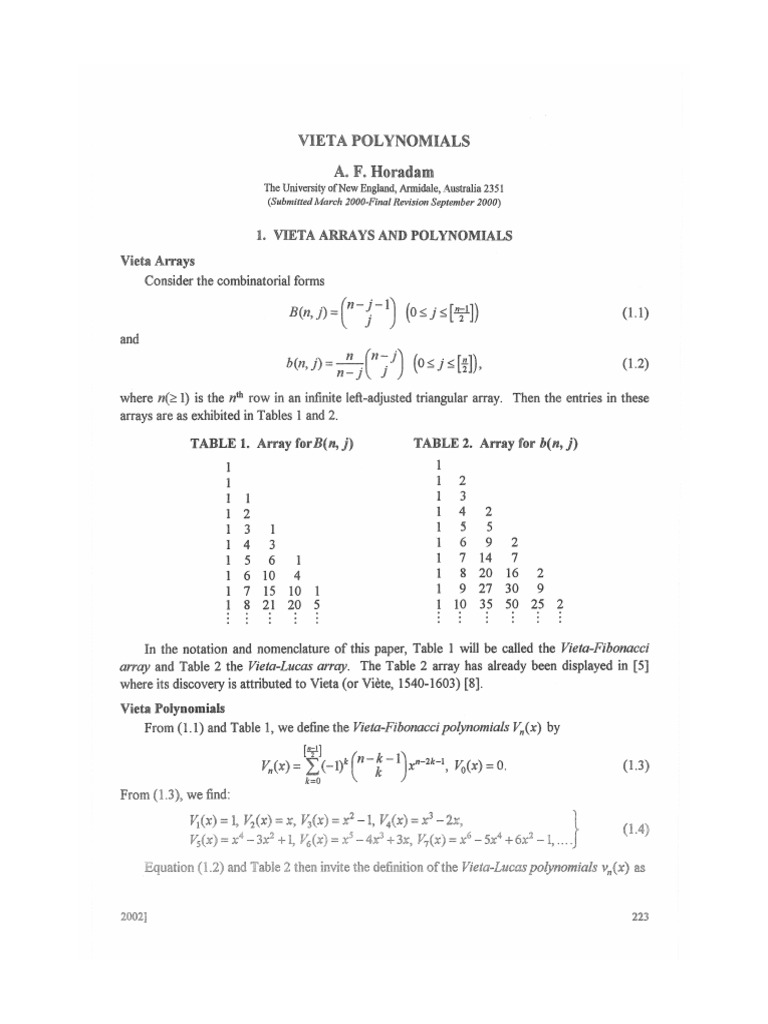 Vieta Polynomials | PDF
