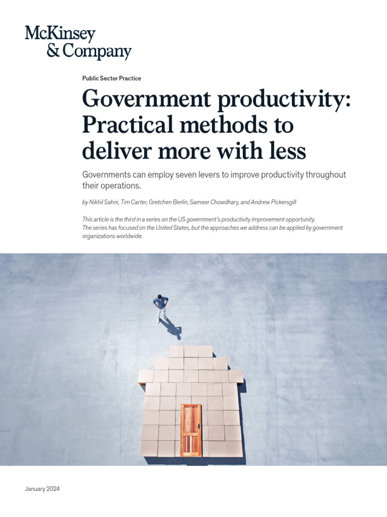 Government Productivity Practical Methods To Deliver More With Less | PDF