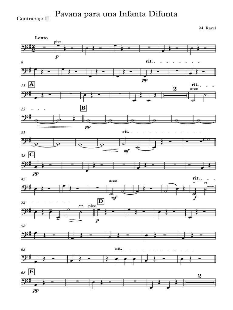 Pavana para Una Infanta Difunta - Contrabajo II | PDF