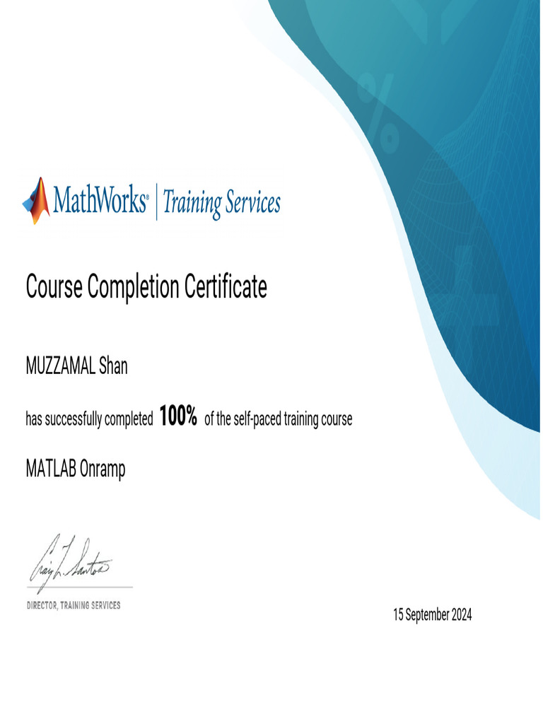 Certificate Matlab | PDF