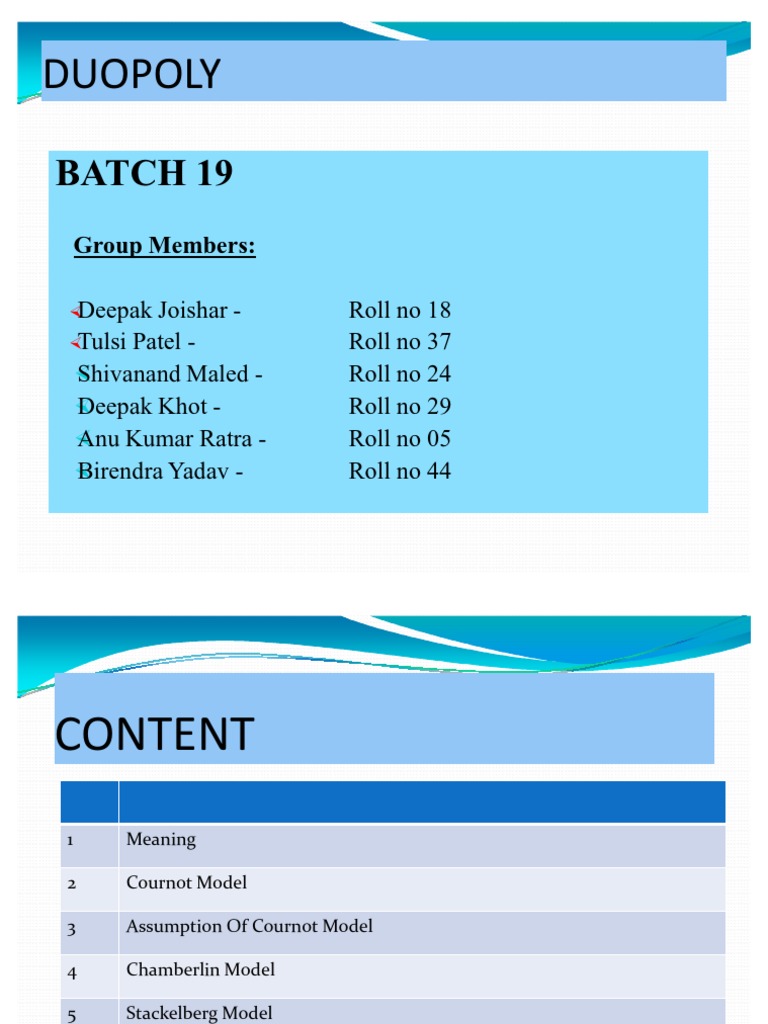 Understanding Duopoly Models | PDF | Business | Technology & Engineering