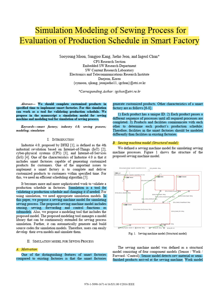 Sim Modeling of Sewing Machine | PDF