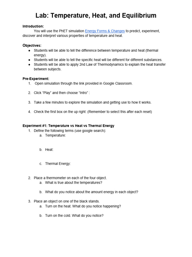 Braylon Sanchez - Lab - Heat and Temperature | PDF