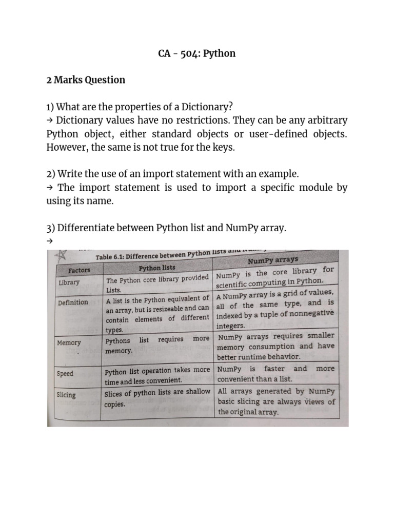 CA - 504 Python | PDF