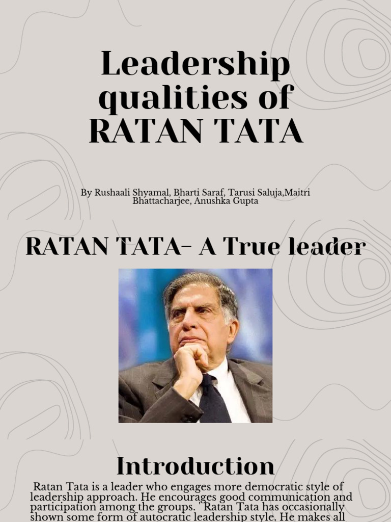 Leadership Qualities of RATAN TATA | PDF