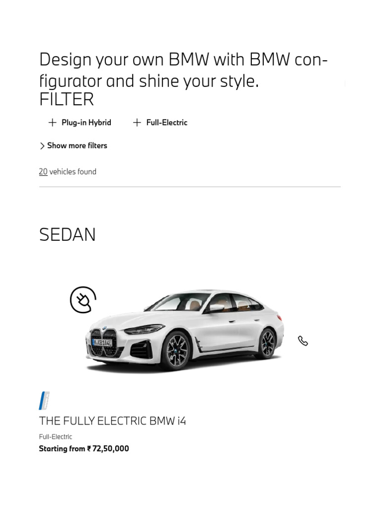 Build Your Own Style BMW With BMW Configurator - BMW India | PDF