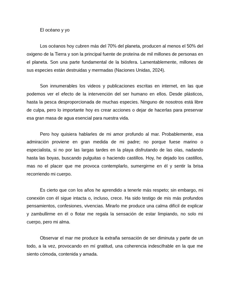 El Océano y Yo | PDF | Ciencia y matemáticas