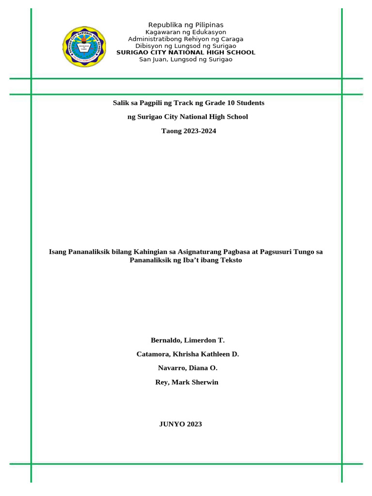 Pagbasa Research Navarro | PDF