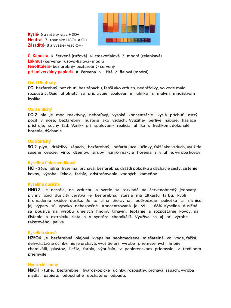 Chemia Kyseliny Zasady | PDF