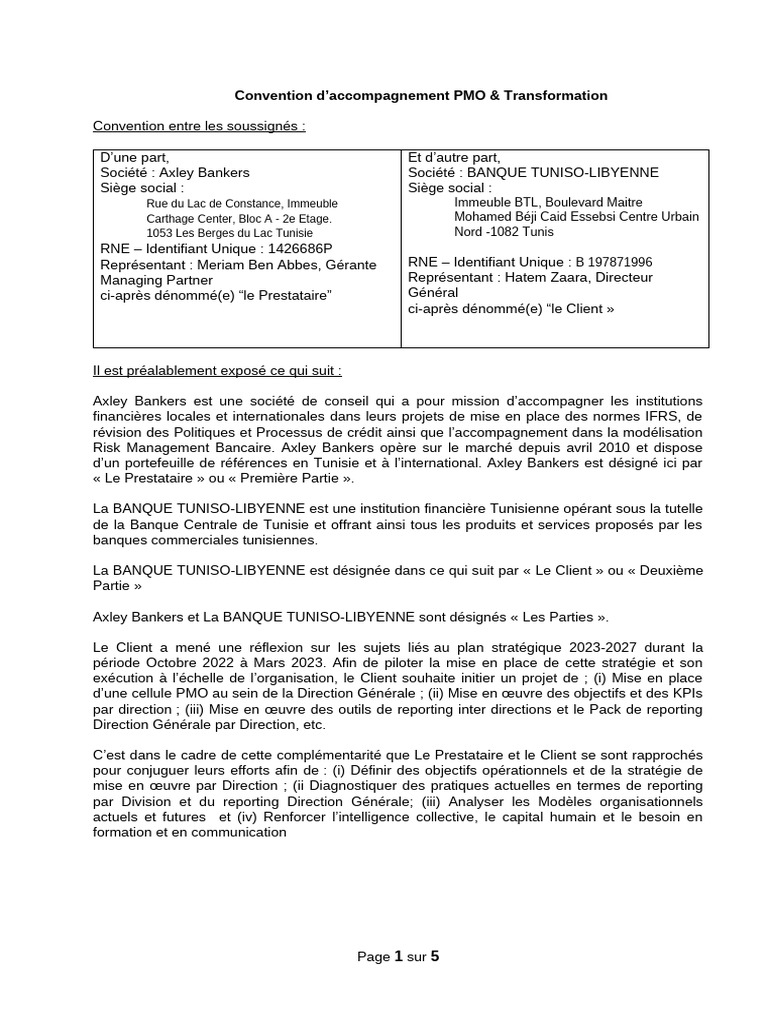 Convention de Partenariat ATIB Axley Bankers 2023 | PDF