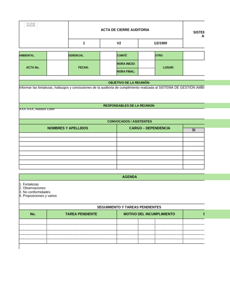 Acta de Cierre | PDF
