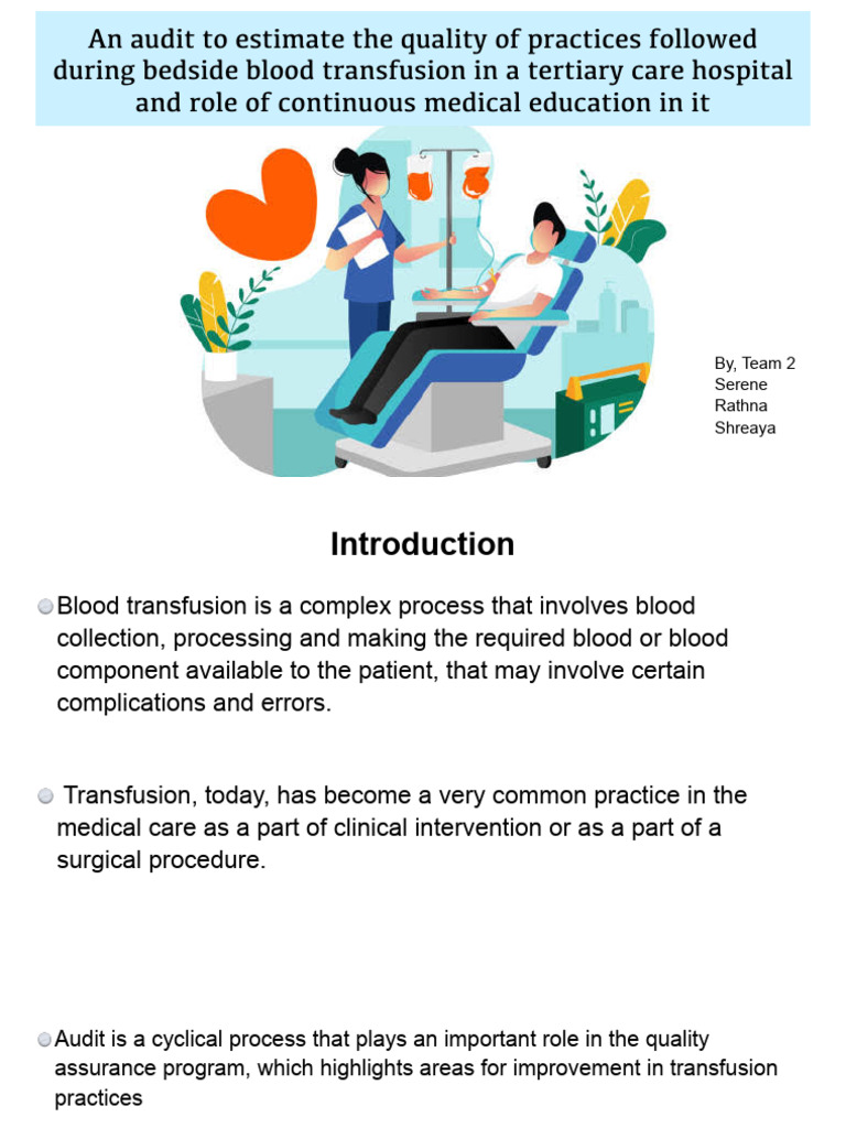 Bedside Transfusion Audit | PDF