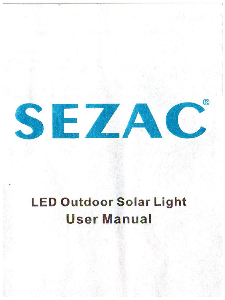 Manual Led Outdoor Solar Light | PDF