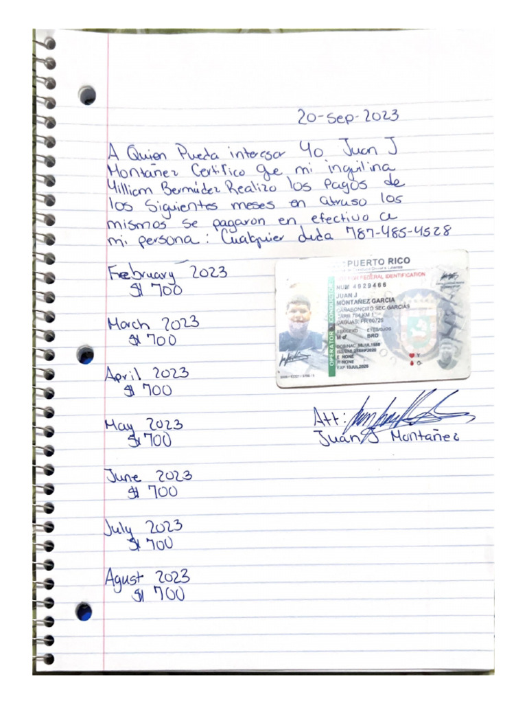 Milliam Bermider Realizo Los Pagos de | PDF