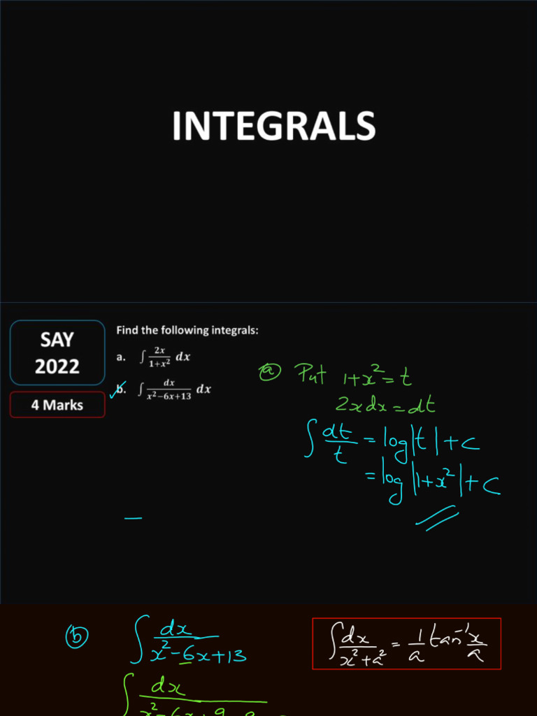Integrals Kerala Syllabus Pyqs | PDF