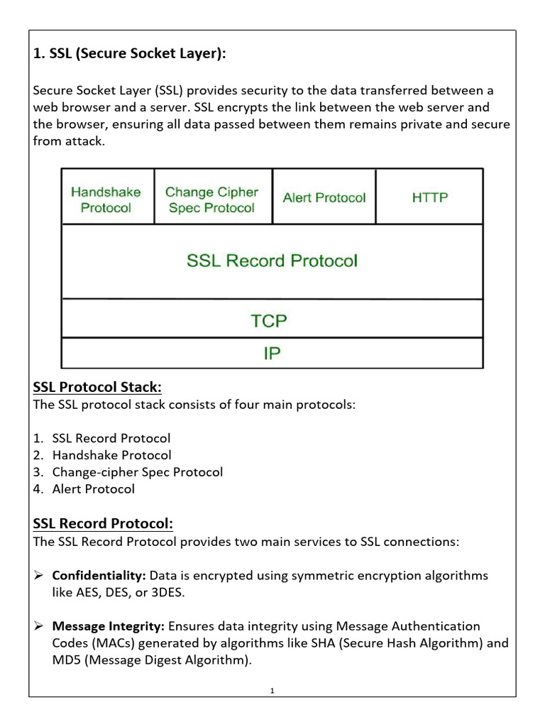 SSL (Secure Socket Layer) :: Confidentiality: Message Integrity | PDF