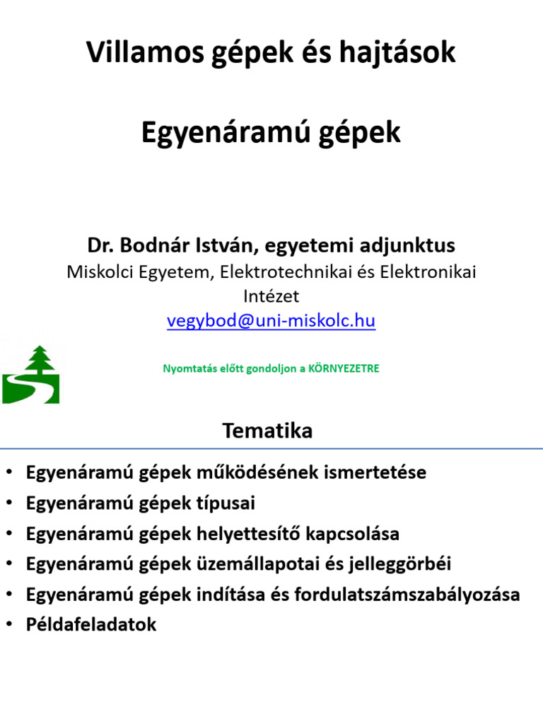 Egyenáramú Gépek | PDF