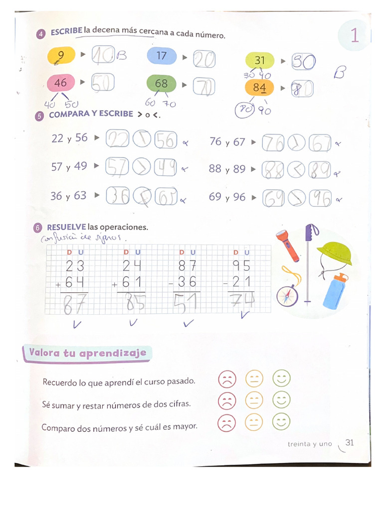 ESCRIBE La Decena Más Cercana A Cada Número | PDF