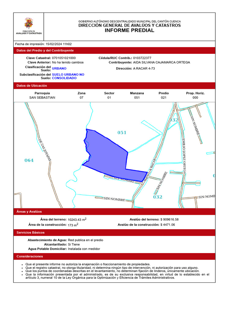 Informe Predial | PDF