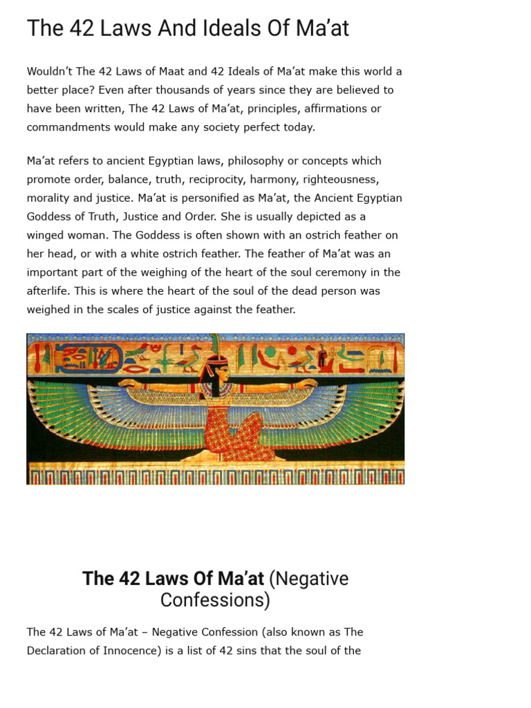 Maat 42 Laws | PDF