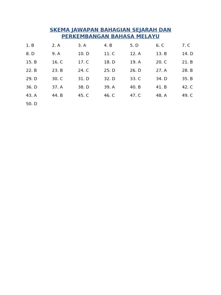 Skema Jawapan Latih Tubi Bab 1 Semester 1 | PDF
