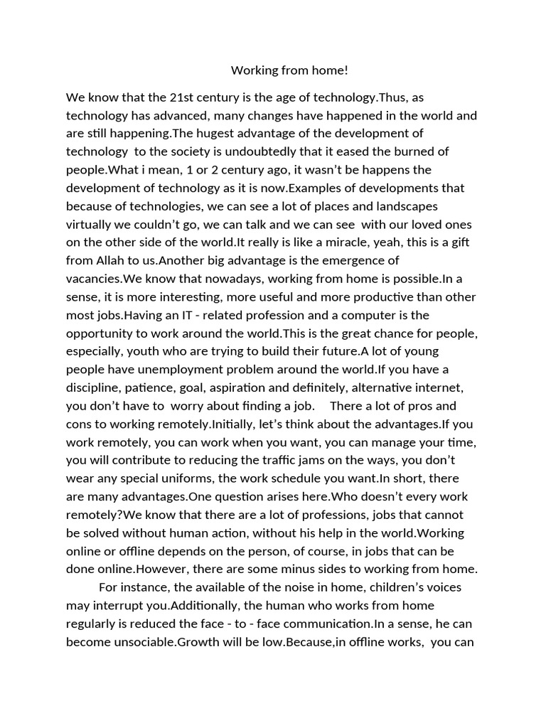 Work From Home | PDF