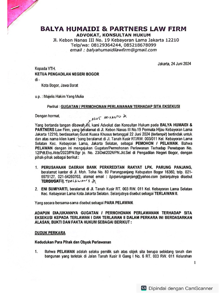 Gugatan PLW Agus Ariyanto | PDF