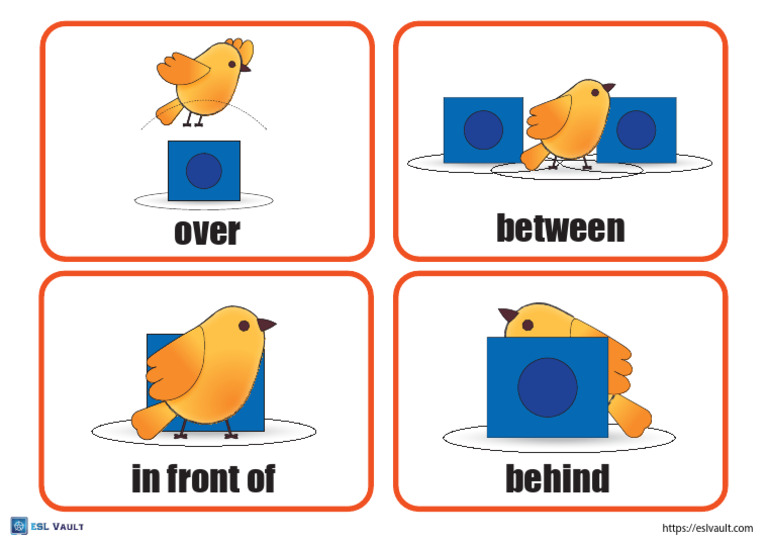 Preposition Picture Cards 2 | PDF