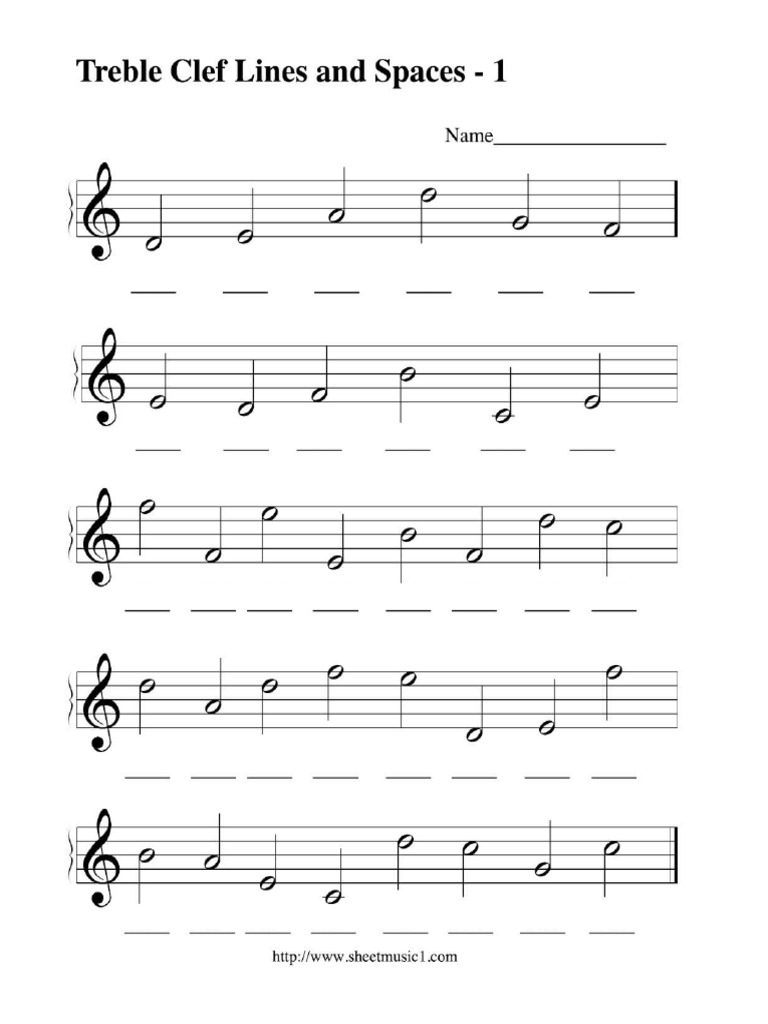 Treble Clef Note Naming | PDF