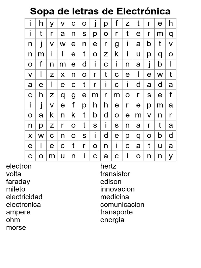 Sopa de Letras Electronica | PDF