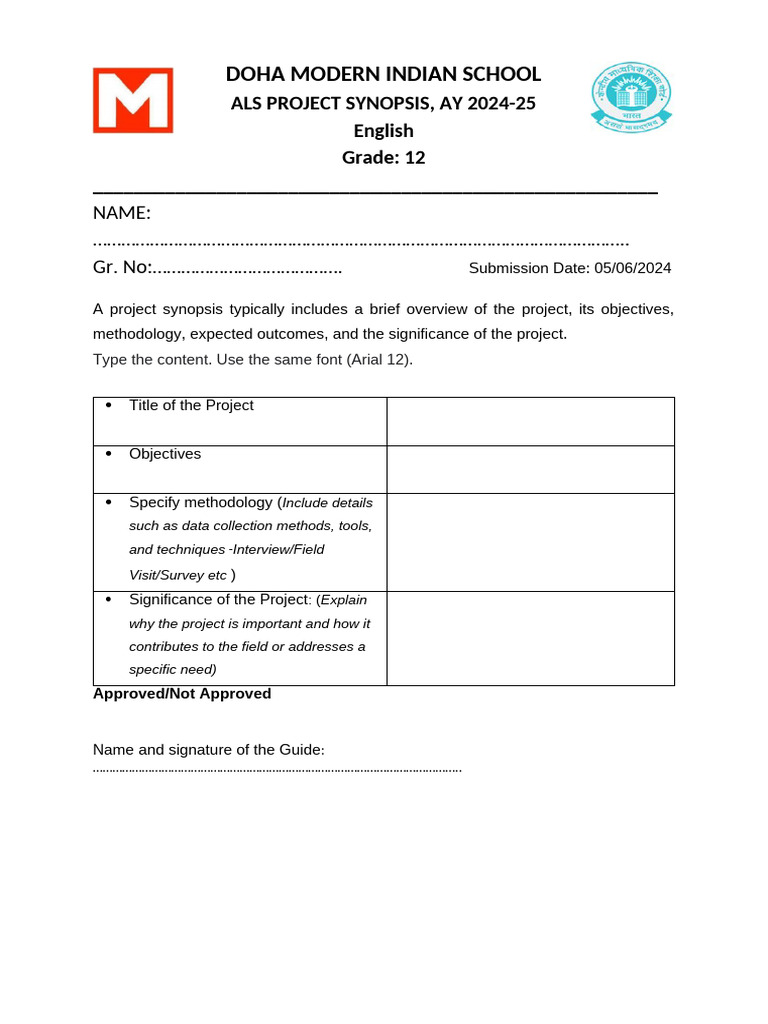 Als Project Synopsis (2024-25) | PDF