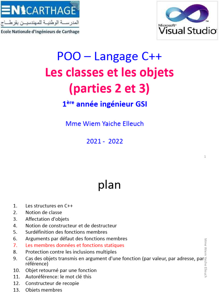Chap 2 Classes Et Objets Les Parties 2 Et 3 | PDF