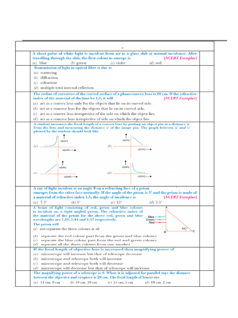 Quarter Test 1 Question Physics | PDF