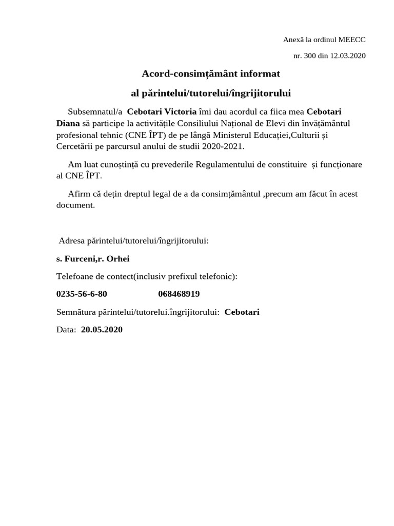 Acord Parental | PDF