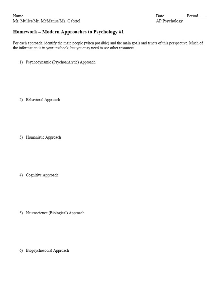 Kami Export - HW - Modern Approaches To Psychology #1 | PDF