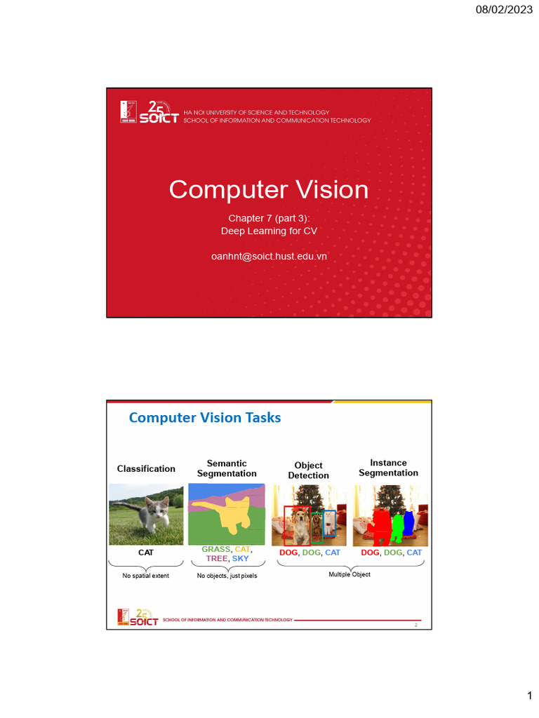 IT4342E - Ch7 - Part3.1 - DL For CV-DetectionSegmentation | PDF