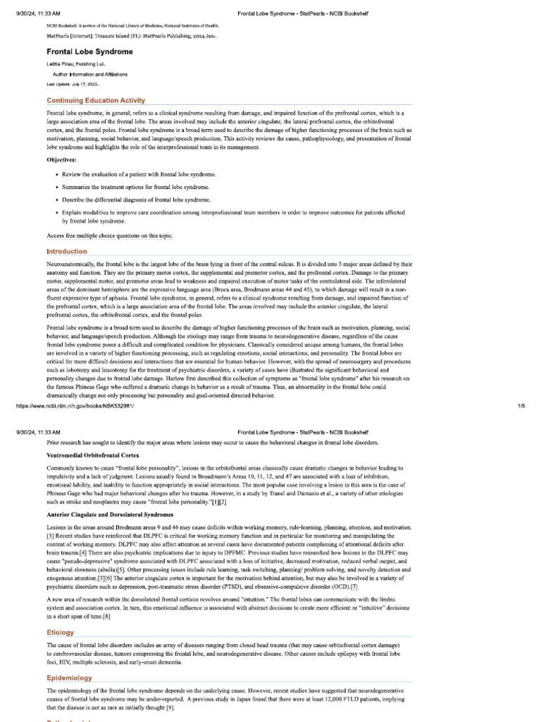 Module 3.2 Neuropsychology | PDF