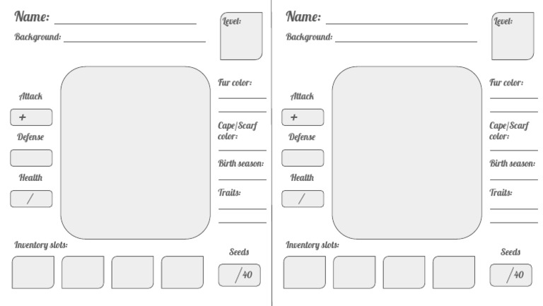Character Sheets Printable | PDF