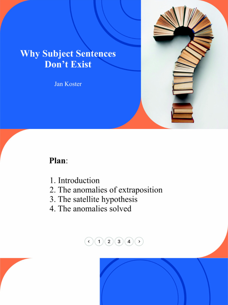 Why Subject Sentences Do Not Exist | PDF