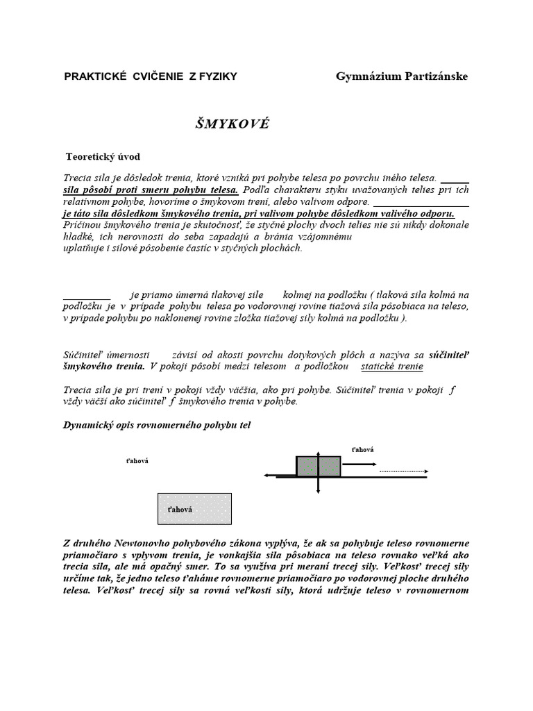 Šmykové Trenie | PDF