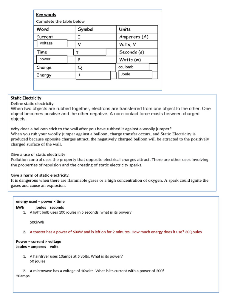 Year 8 Physics Exam Revision | PDF